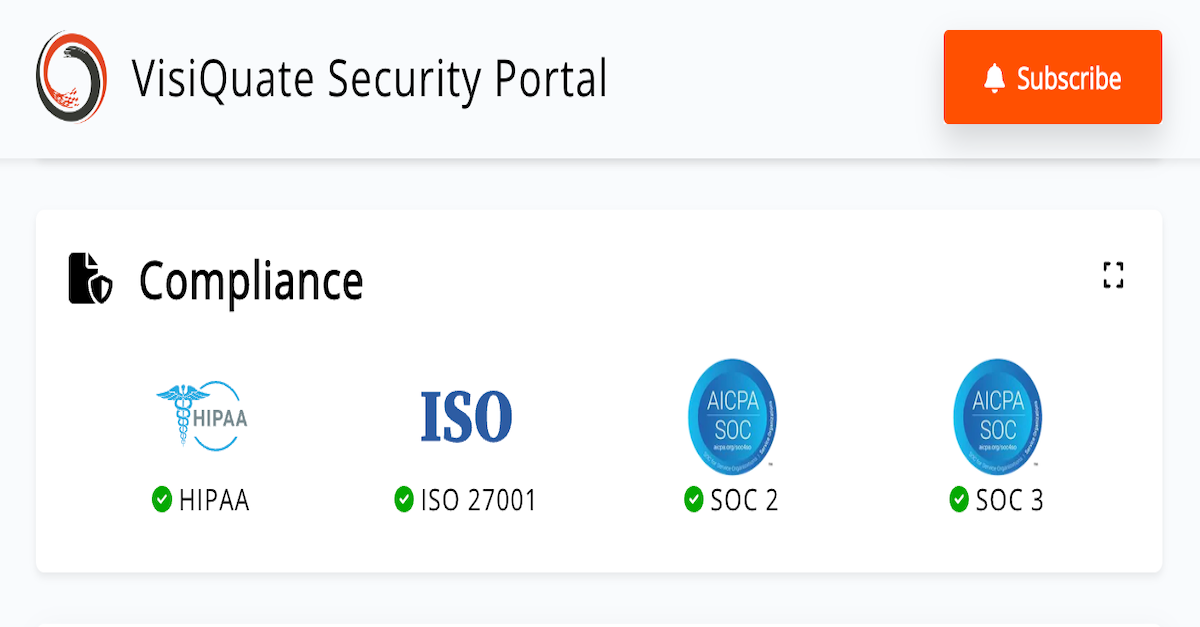 VisiQuate VisiQuate Security Portal | Powered by SafeBase